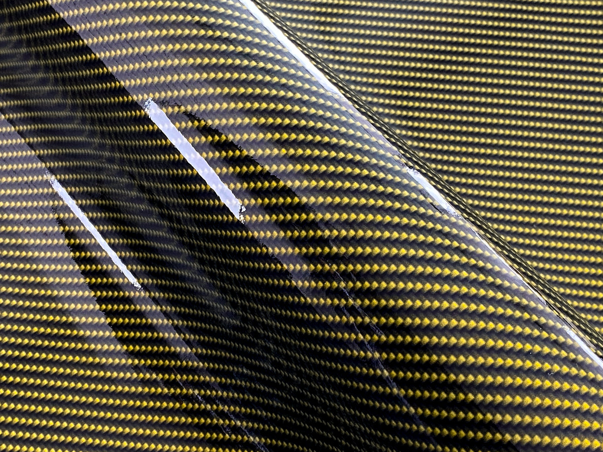 WRPD. Twill Weave Midnight Yellow Carbon Fibre Vinyl Wrap - Car ...