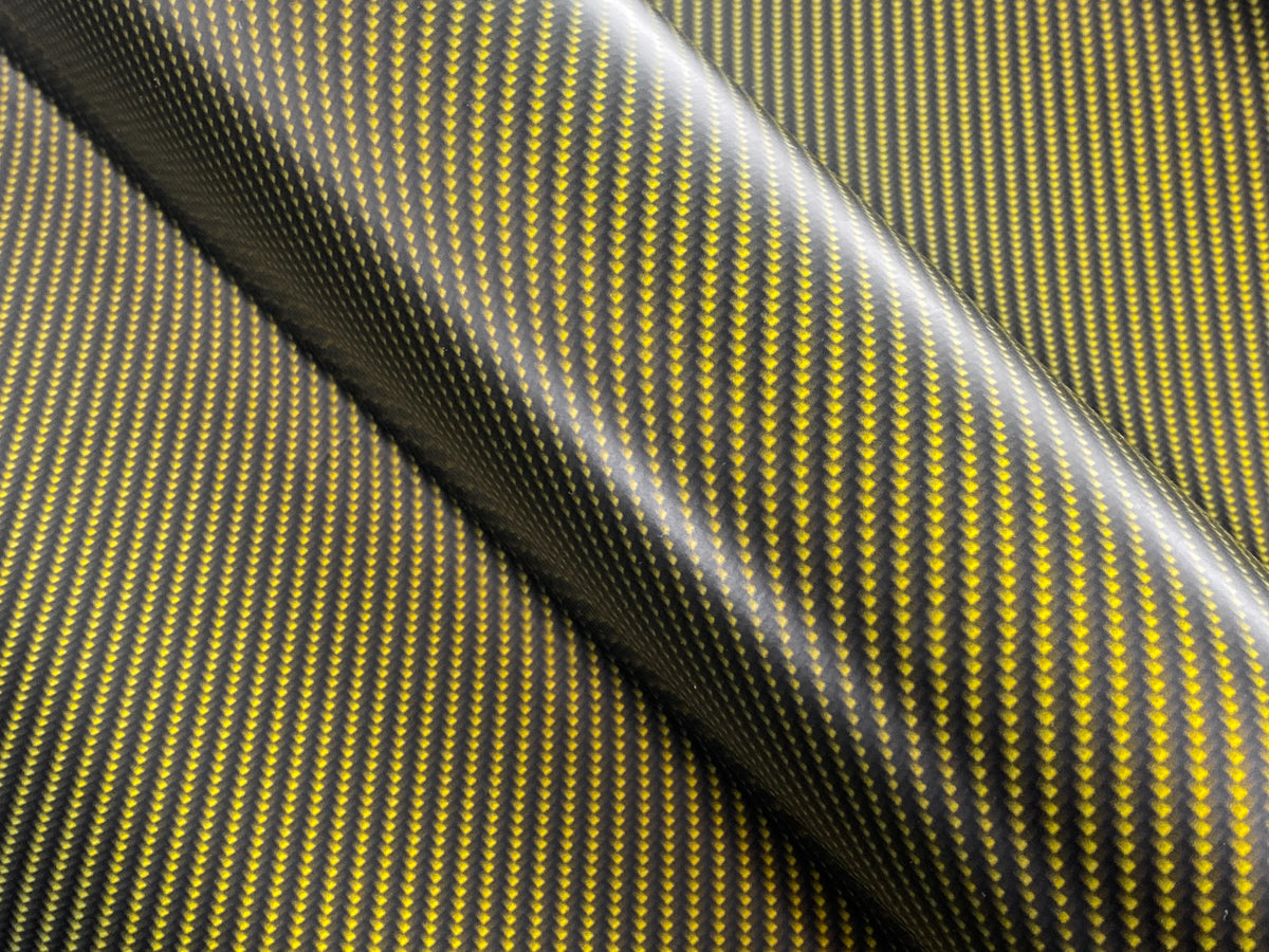 WRPD. Twill Weave Midnight Yellow Carbon Fibre Vinyl Wrap - Car ...