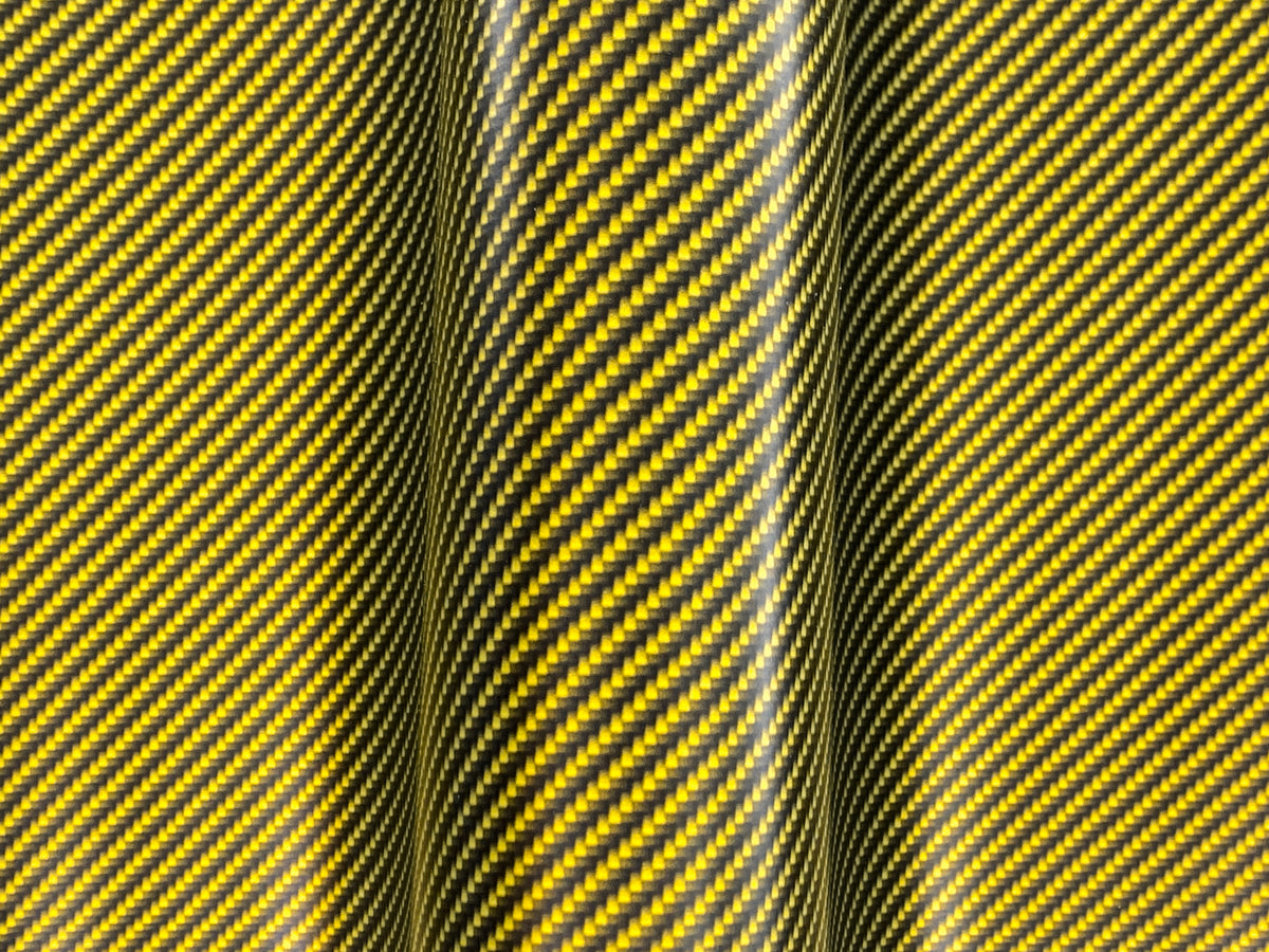 WRPD. Twill Weave Yellow Carbon Fibre Vinyl Wrap - Car Wrapping Film ...