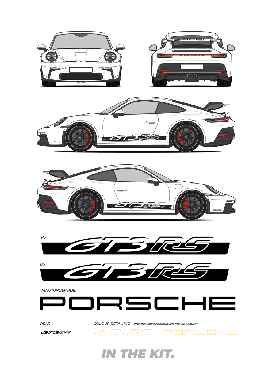 Porsche 992 GT3RS Vinyl Decal Kits - The Vinyl Wrapping Co. – WRPD INC.