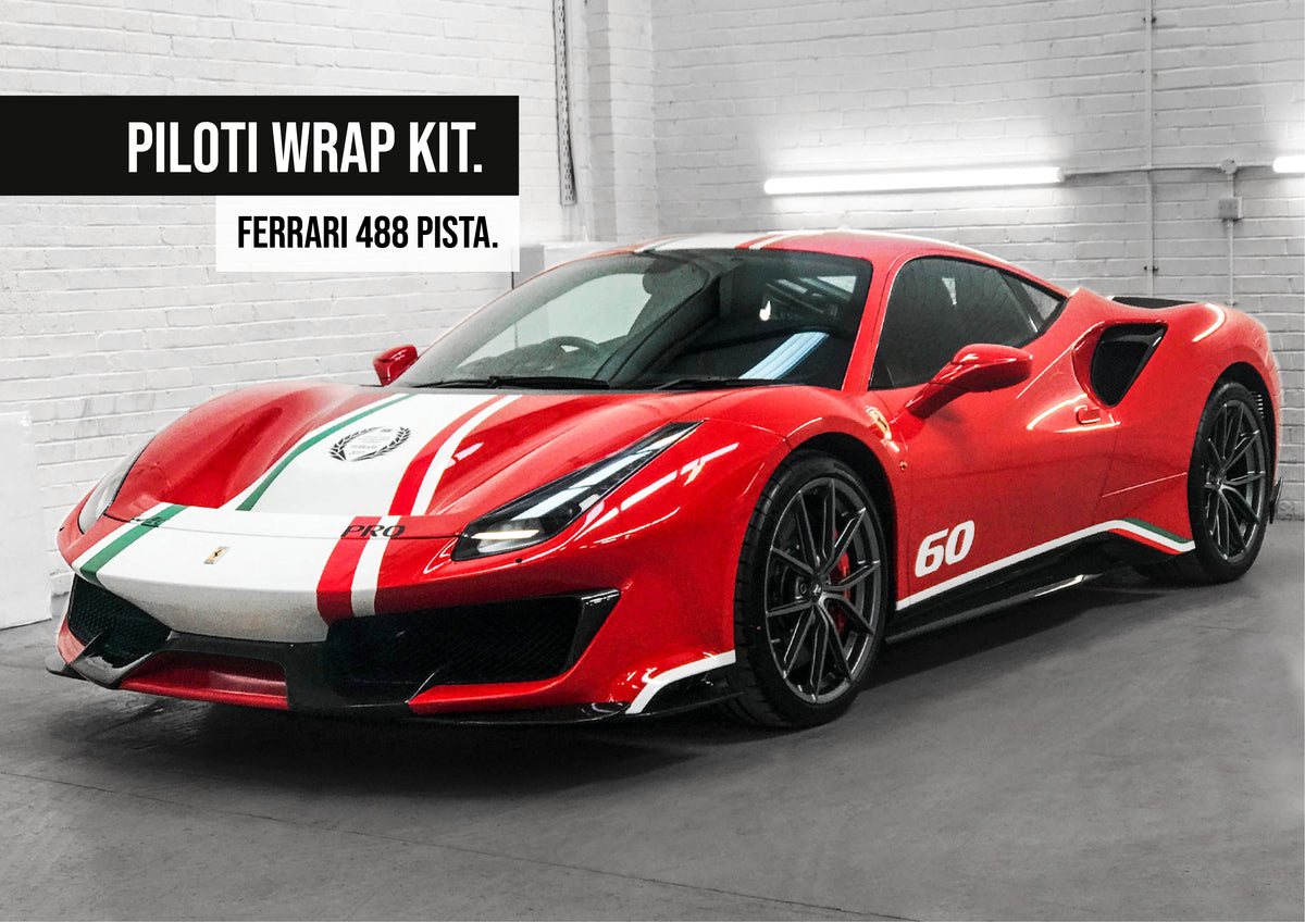 Ferrari 488 Pista Pilote Decal Stripe Kit - The Vinyl Wrapping Co ...