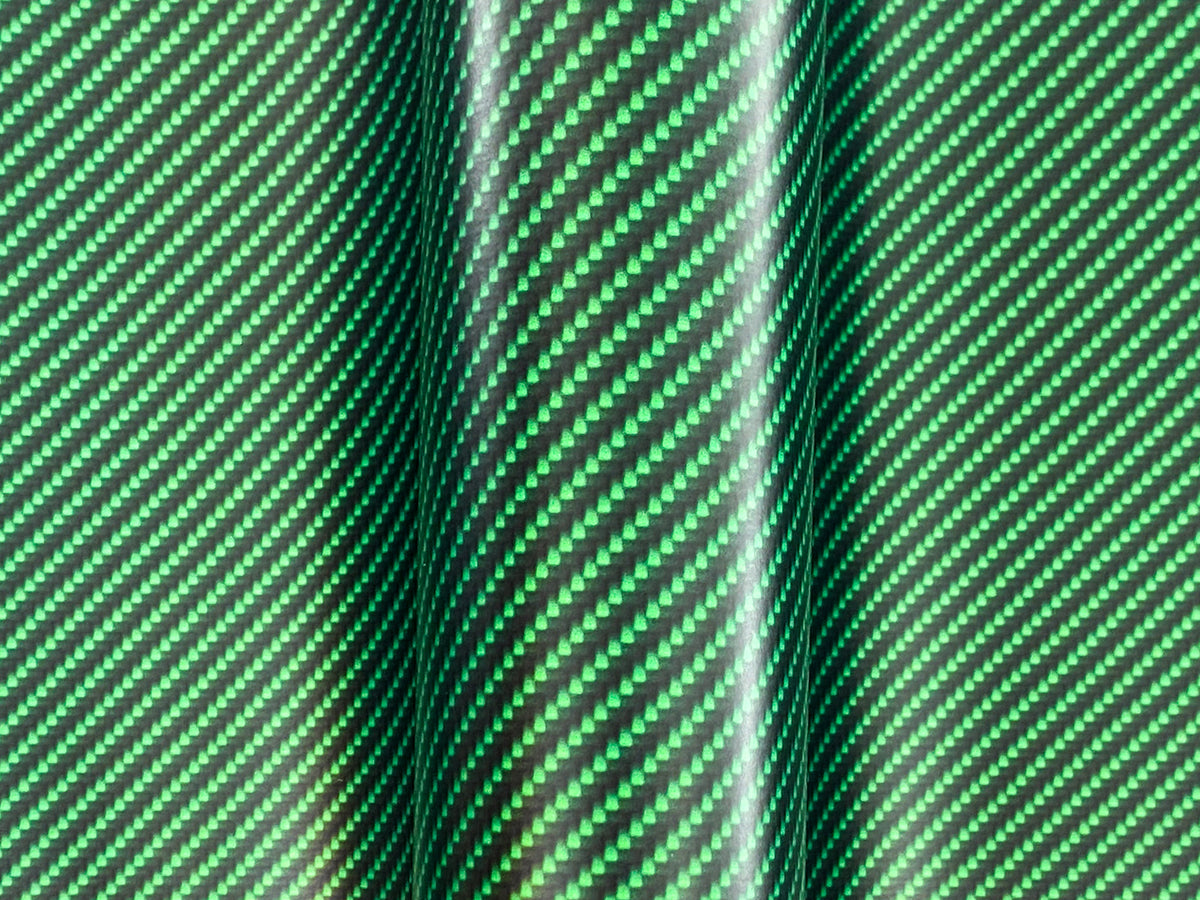 WRPD. Twill Weave Green Carbon Fibre Vinyl Wrap - Car Wrapping Film ...