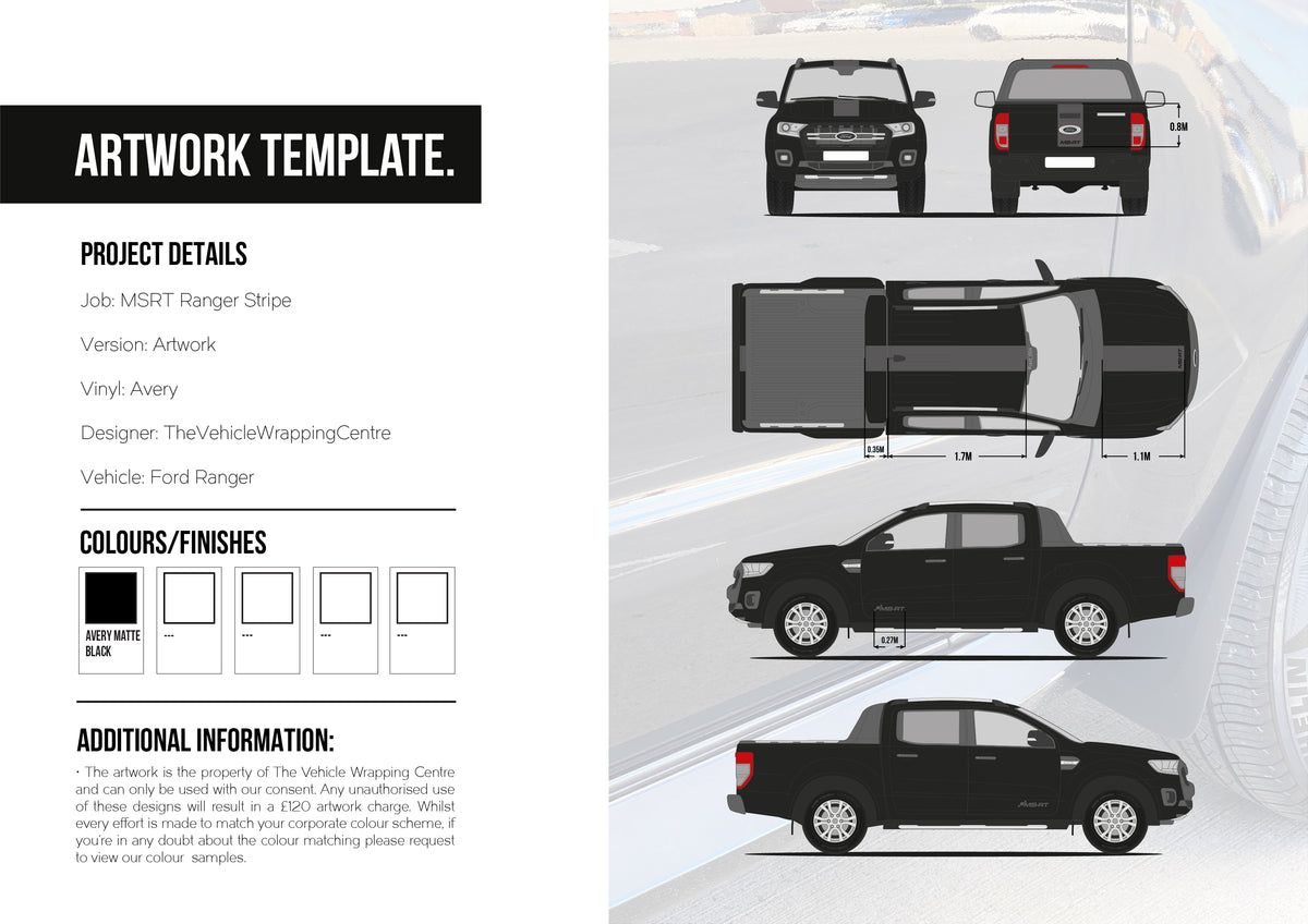 Ford Ranger MSRT Stripe Kit - The Vinyl Wrapping Co. – WRPD INC.