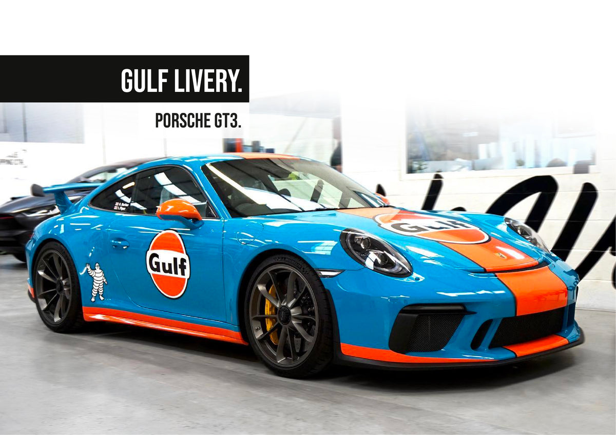 Porsche GT3 Gulf Livery Decal Kit - The Vinyl Wrapping Co. – WRPD INC.