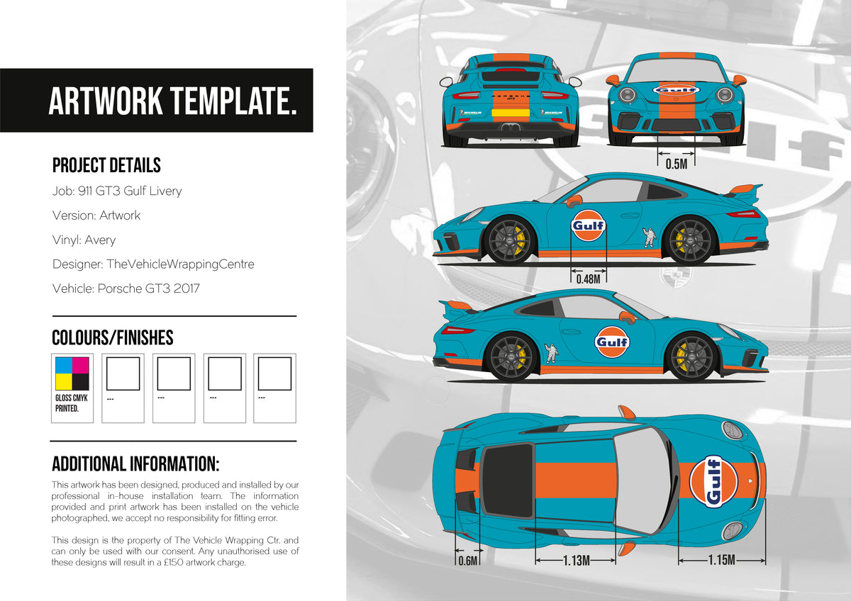 Porsche GT3 Gulf Livery Decal Kit - The Vinyl Wrapping Co. – WRPD INC.