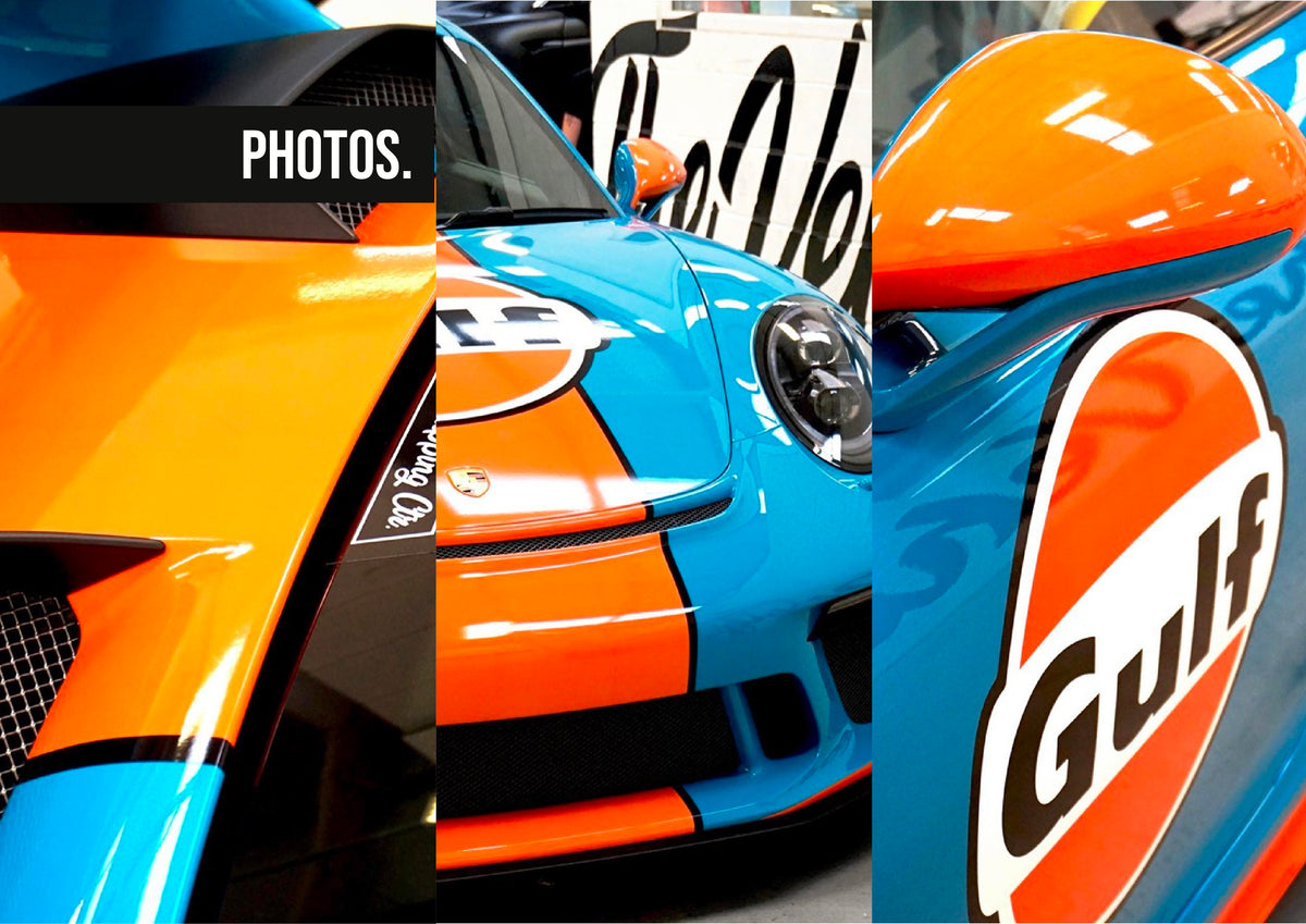 Porsche GT3 Gulf Livery Decal Kit - The Vinyl Wrapping Co. – WRPD INC.